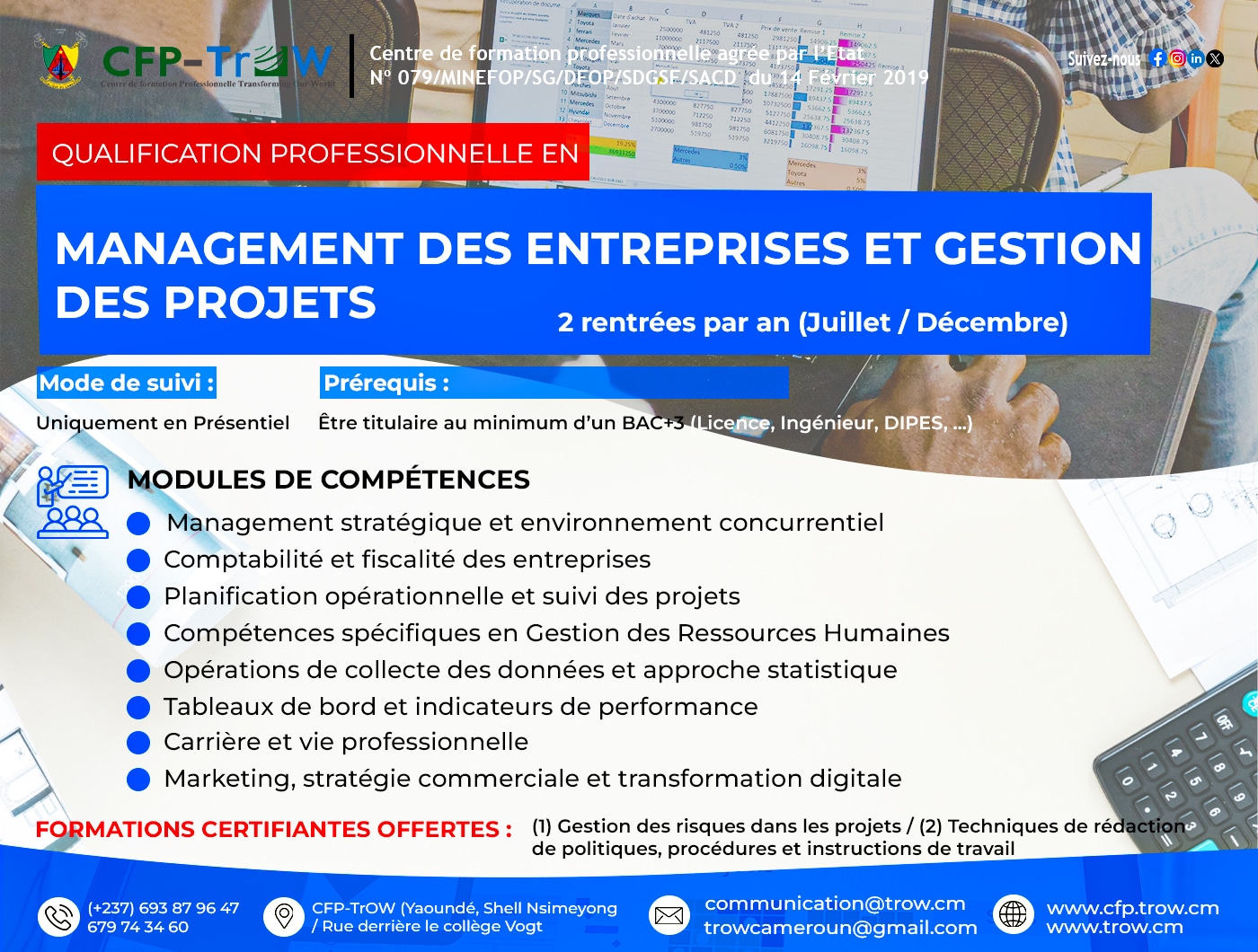 Formation Management des entreprises et gestion des projets - Centre de ...